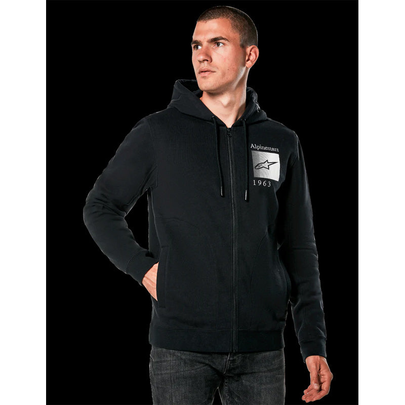 Sweat com fecho central e capuz ALPINESTARS QUEST BLACK HOODIE – Enduro ...